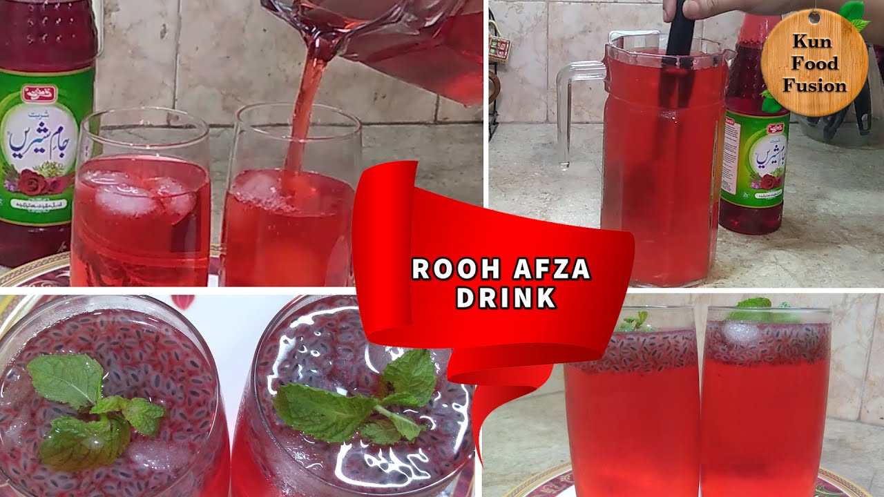 Summer Drinks Recipe | Refreshing Rooh Afza Drink | Cold Drinks For ...