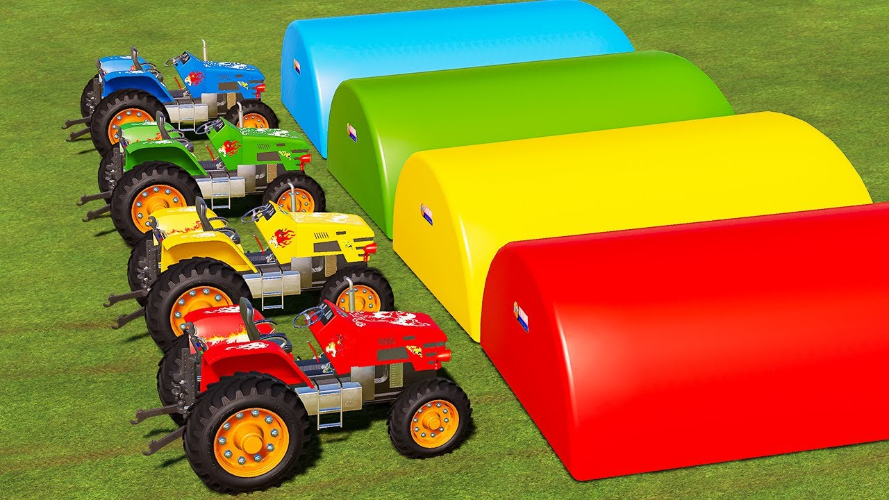 TRANSPORT OF COLORS ! BAGGER TRANSPORTING & GRASS LOADING with LION ...