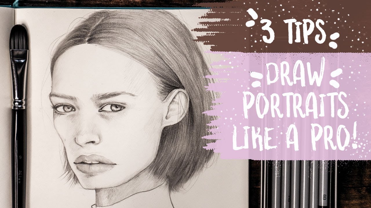 Sketchbook practice: draw a portrait EASILY by following 3 EASY TIPS ...