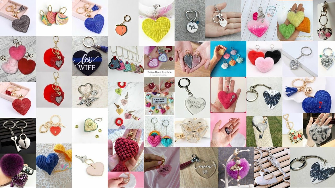 60 + heart 💓💖 key chains / Beautiful and very nice key chains - YouTube