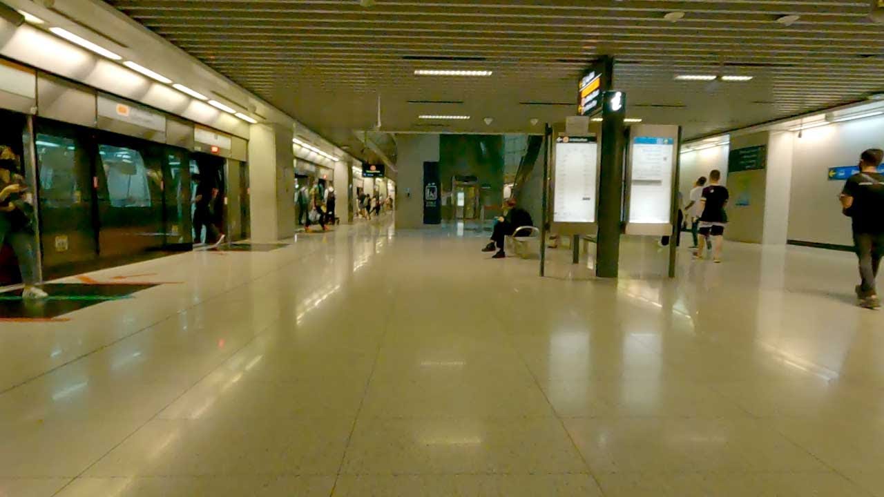 Singapore MRT ride from Promenade to Marina Bay train station 1 of 2 ...