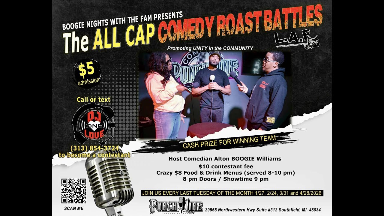 The ALL CAP COMEDY ROAST BATTLE #1 Brought to you by BOOGIE Nights with ...