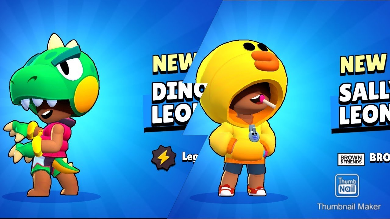 Πήρα dino και sally leon | brawl stars video #46 - YouTube