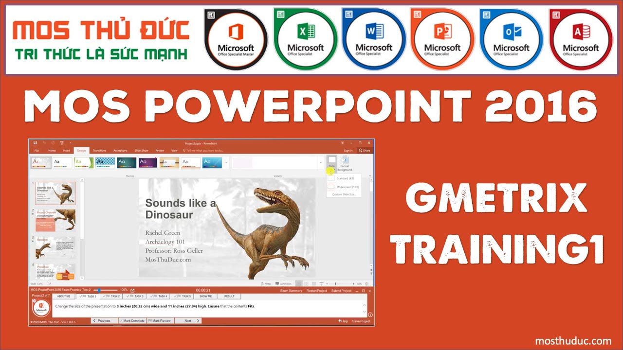 MOS PowerPoint 2016 Training 1 - GMetrix - YouTube