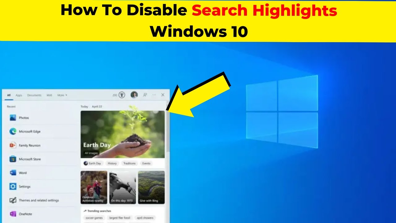 How To Disable Search Highlights Windows 10 | 2024 - YouTube