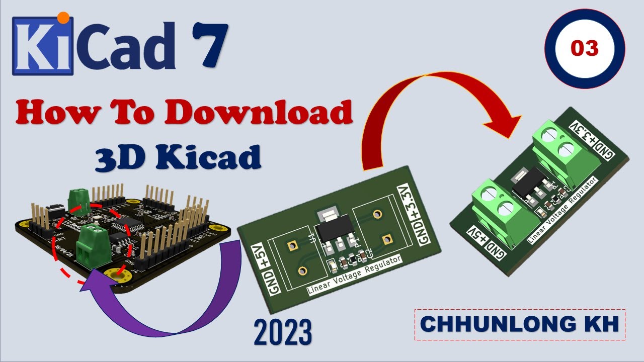 How to Download 3D in KiCad 7.0.6 #KiCad7#schematics #pcb #IoT#diy #3D# ...