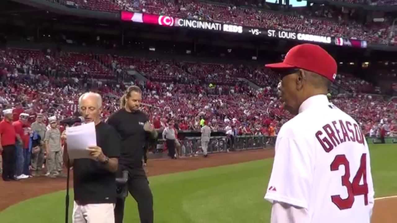William "Bill" Greason Ceremonial First Pitch - YouTube