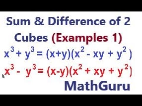 Sum & Difference of Two Cubes | Factorization | Example 1 - YouTube