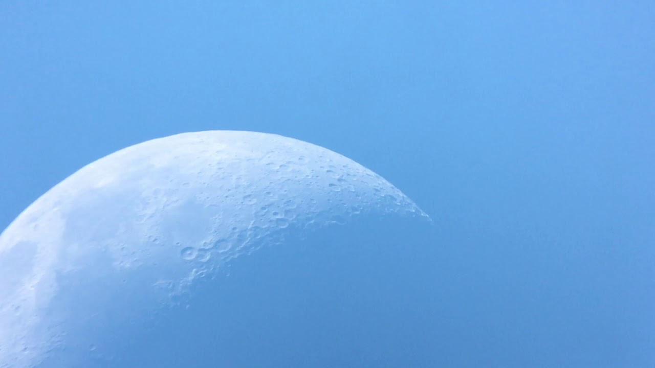 daytime telescope view of moon - YouTube