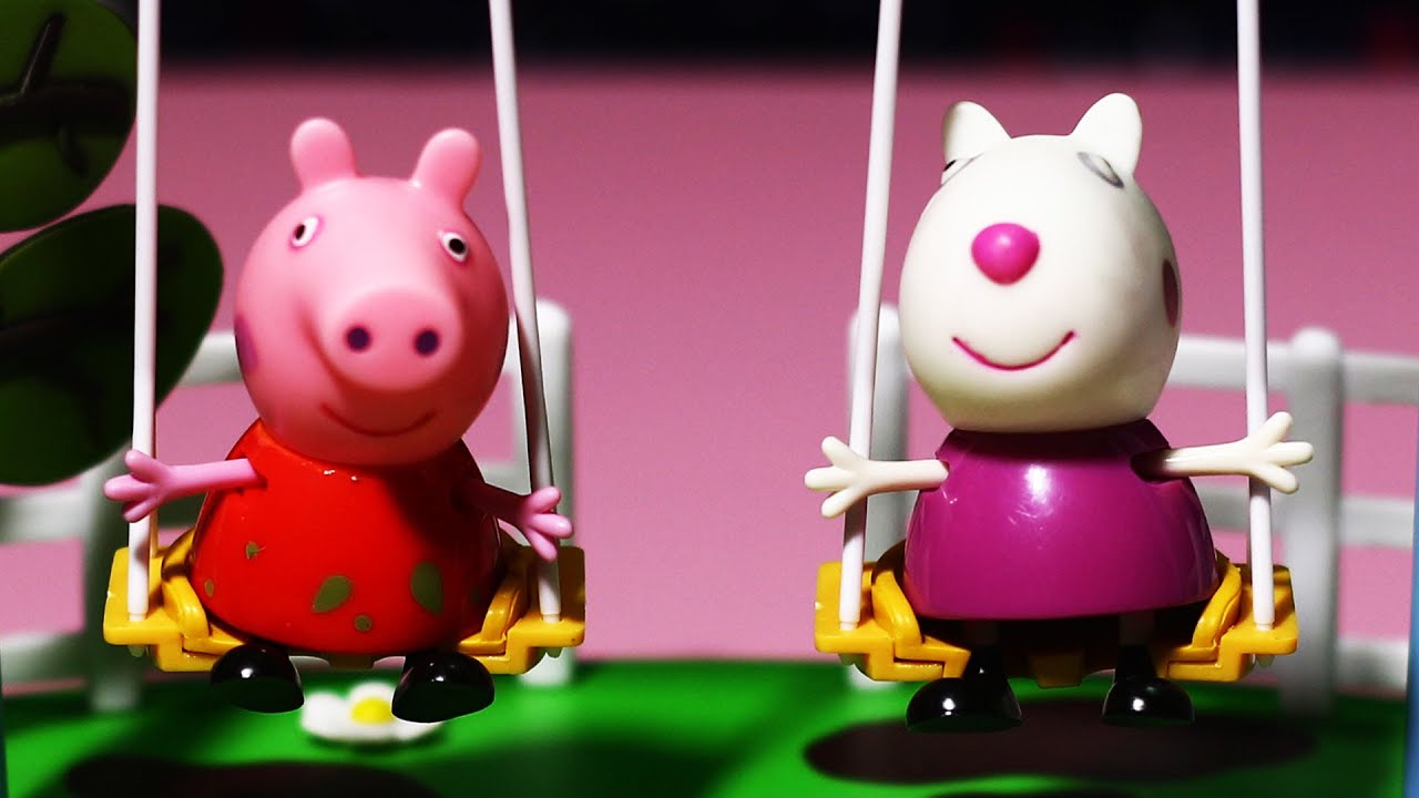 Peppa Pig Swing Palyground Playset Toy - YouTube