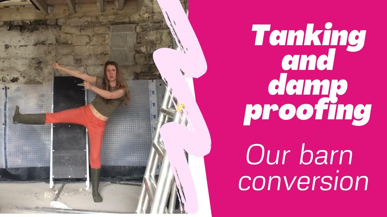 Damp proofing internal walls and tanking plus stud walls - YouTube