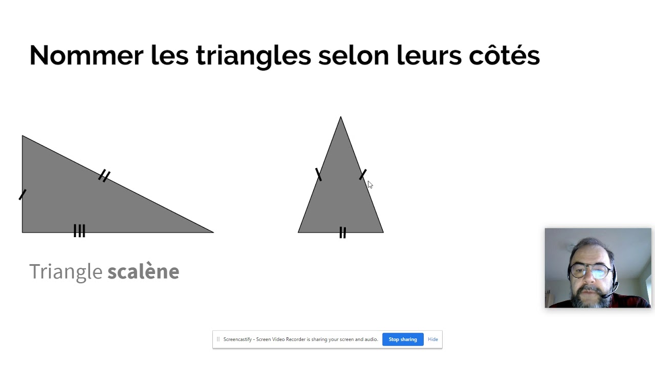 Geometrie Leçon 2 - Classer les triangles selon leur côtés - YouTube