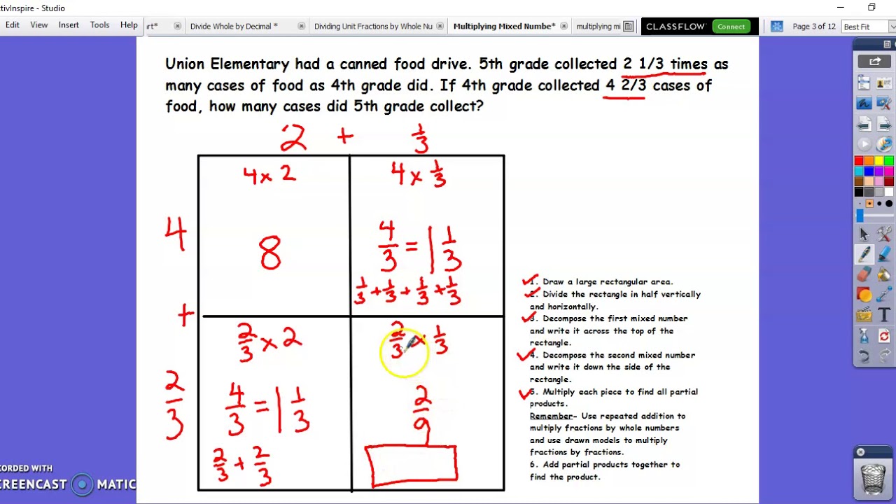 5th grade Multiplying Mixed Numbers by Mixed Numbers March video - YouTube