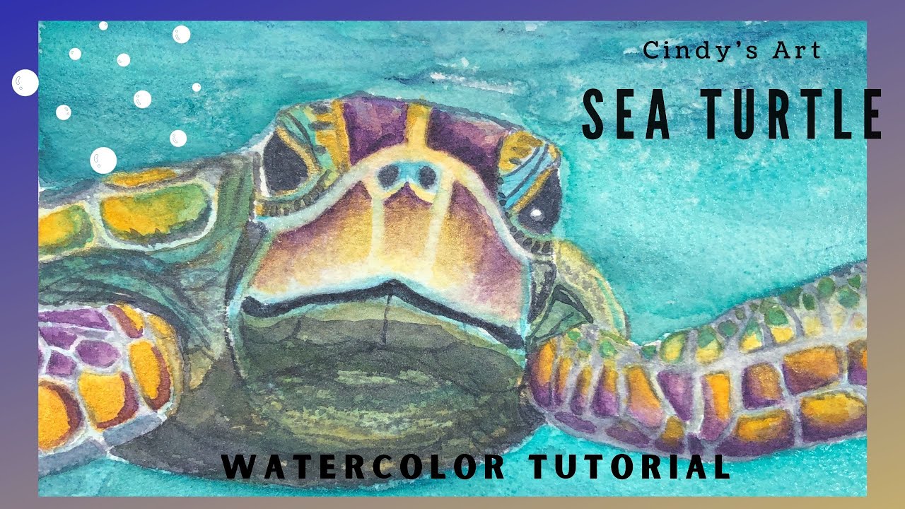 Easy Watercolor Painting Tutorial Turtle (2020 with Voiceover). - YouTube
