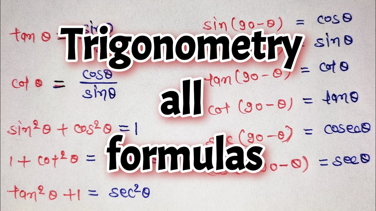 Trigonometry All Formulas | त्रिकोणमिति के सभी सूत्र | Trigonometry ...