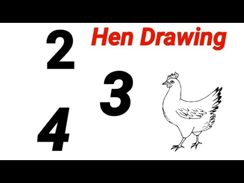 How To Draw Hen Number 234 | Number Drawing Hen | How To Draw Hen ...