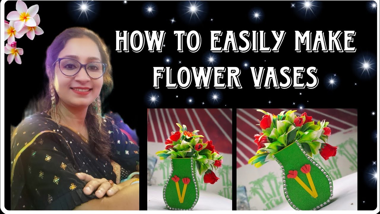 Cardboard Diye Phuldani Bananor Poddhoti || How To Make Flower Vase ...