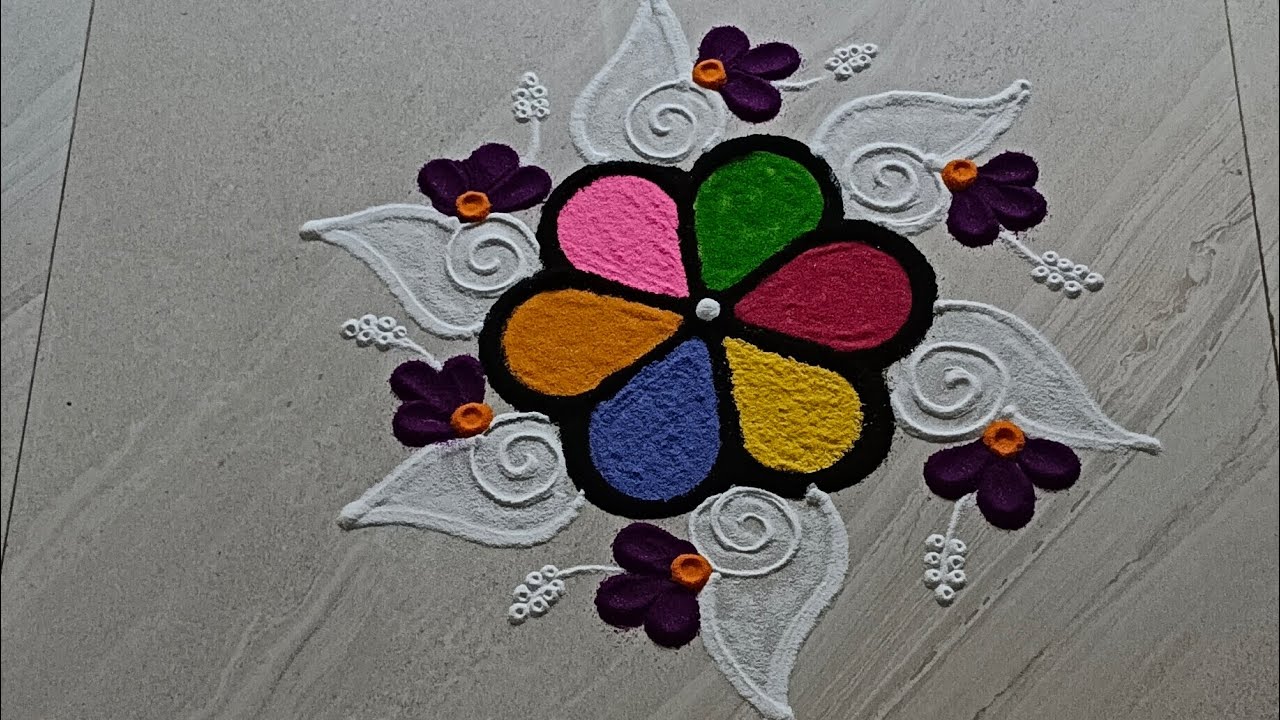 beautiful rangoli tutorial for beginners ️ - YouTube