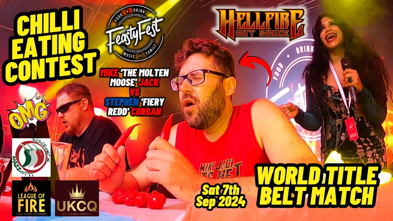 World Title CHILI EATING CONTEST 🌶 USA vs Canada with UK Chilli Queen ...