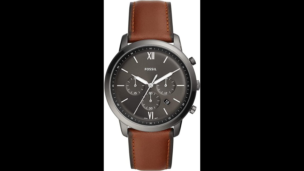Reloj Fossil Neutra Hombre FS5512 Café Gris Humo Cuero - YouTube