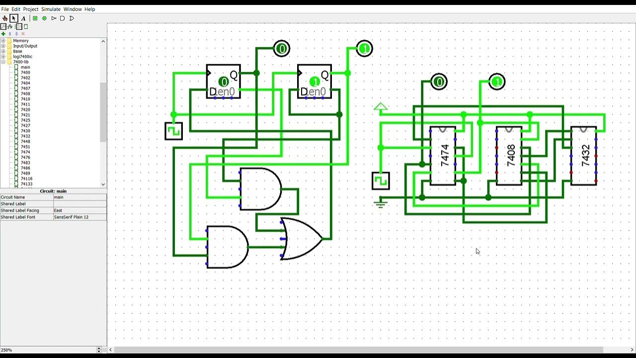 MOD4 Synchronous Down Counter Logisim - YouTube