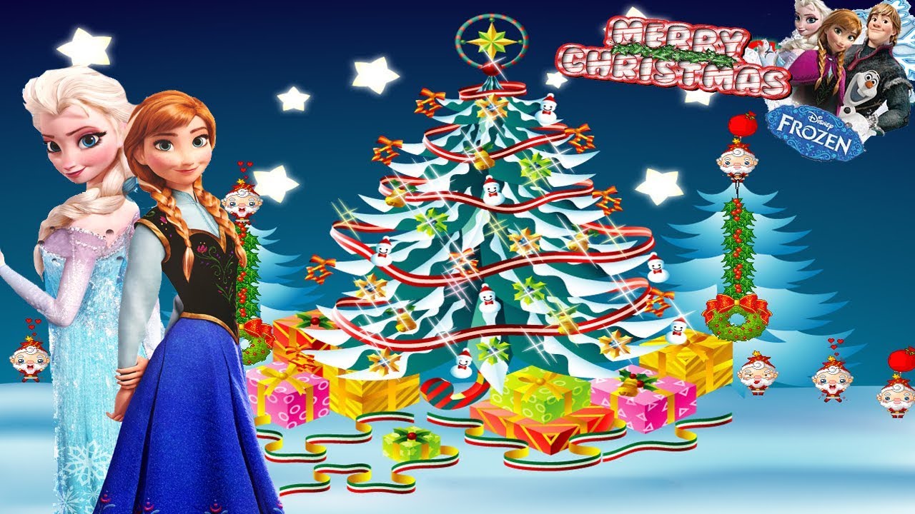Disney Frozen Christmas Tree - Elsa and Anna Games - YouTube
