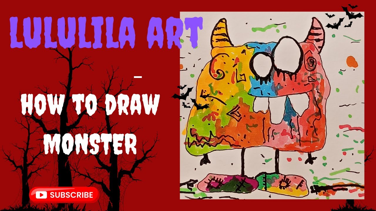 How to draw a monster | easy tutorial– step by step - YouTube