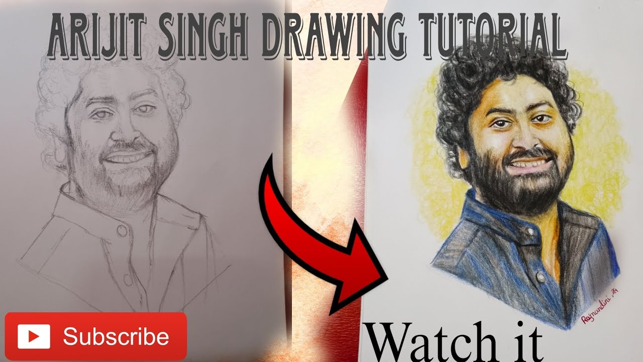 How to draw Arijit Singh easily😍। Colour Pencil sketch। #arijitsingh # ...