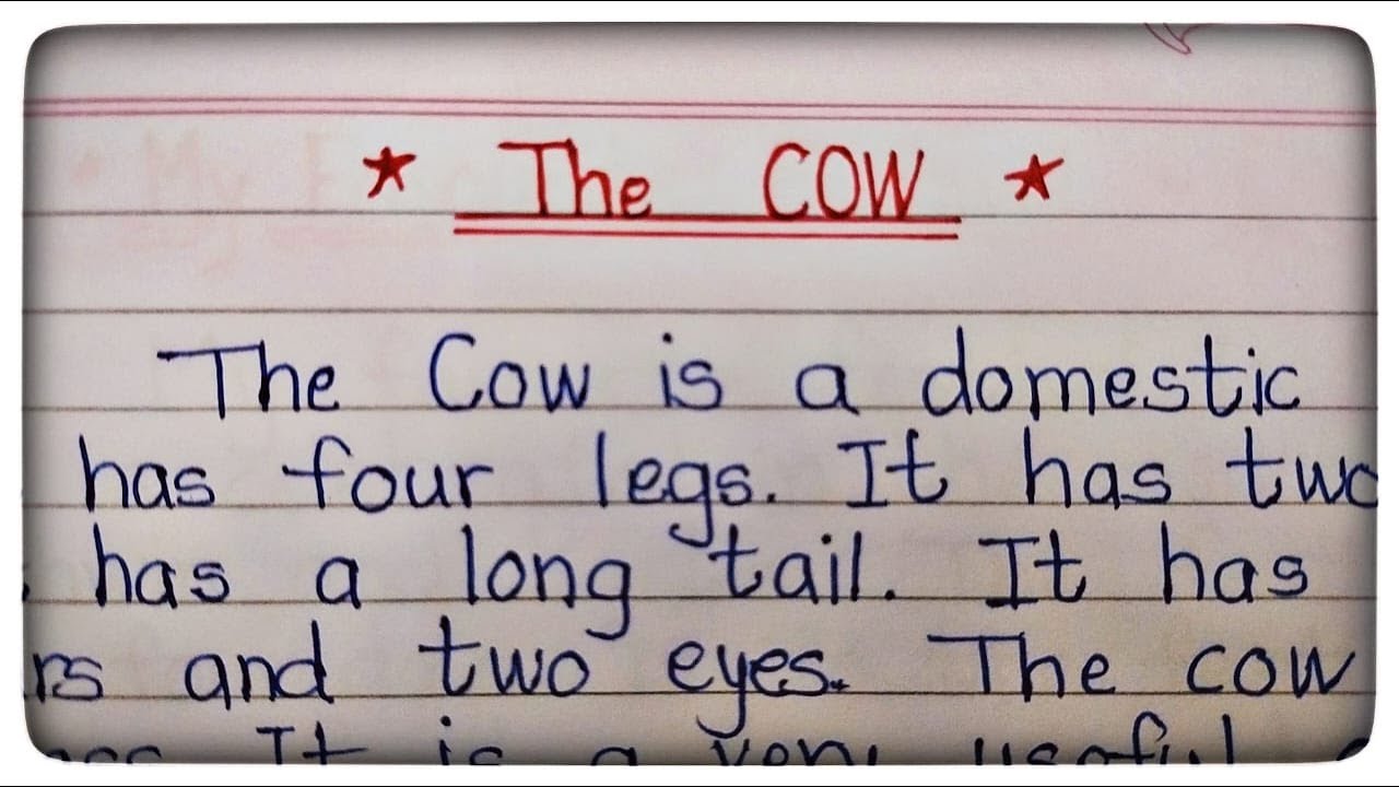 Essay The Cow | Essay Writing - YouTube