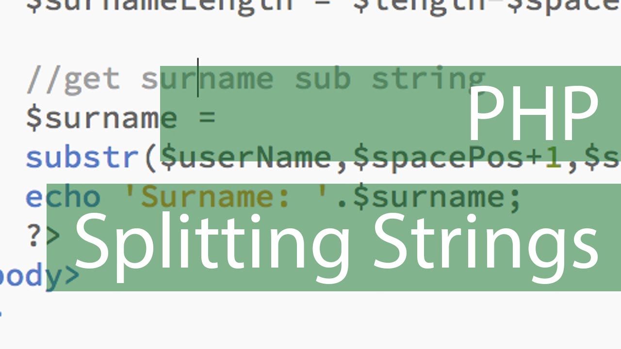 Php Parsing A Name To Forename Surname Youtube