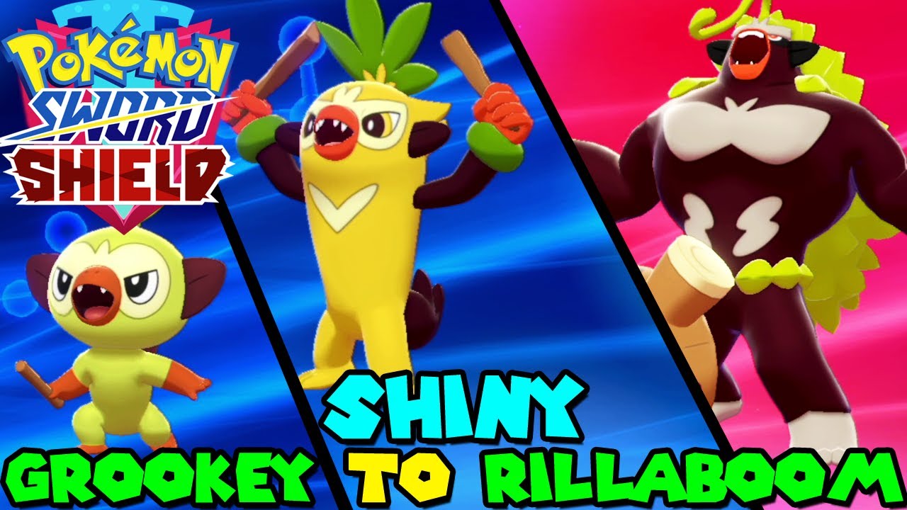 Evolving SHINY GROOKEY to SHINY RILLABOOM in Pokemon Sword & Shield ...