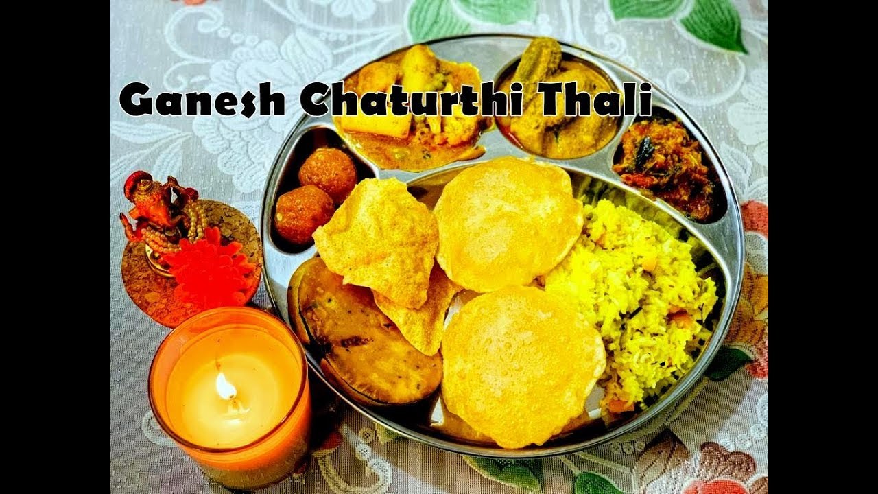 Ganesh Chaturthi Special Thali | Veg Thali | Ganesh Puja Thali - YouTube