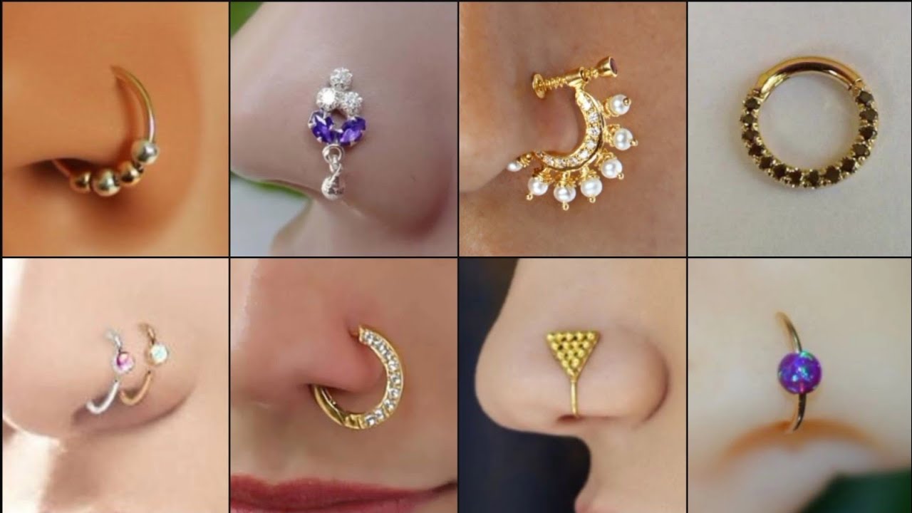 Most beautiful latest nose ring designs/Nose pin designs - YouTube