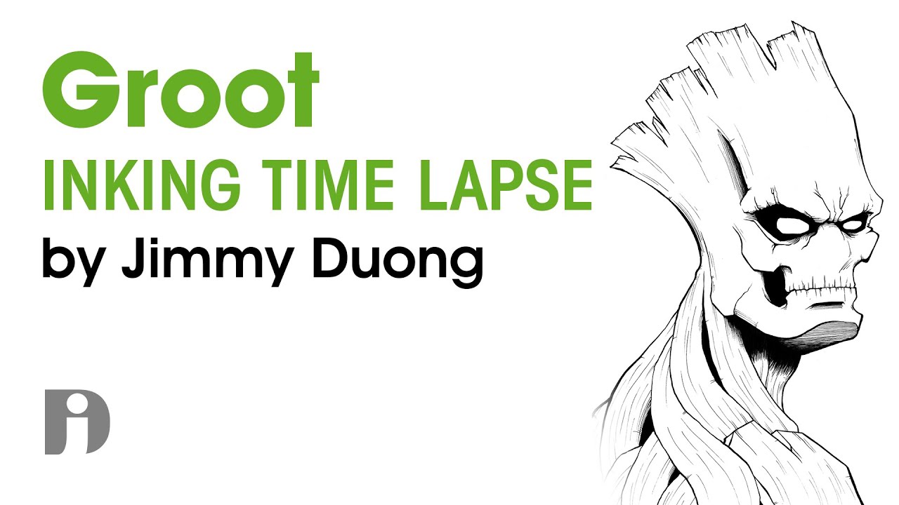 "Groot" Inking Time Lapse - YouTube
