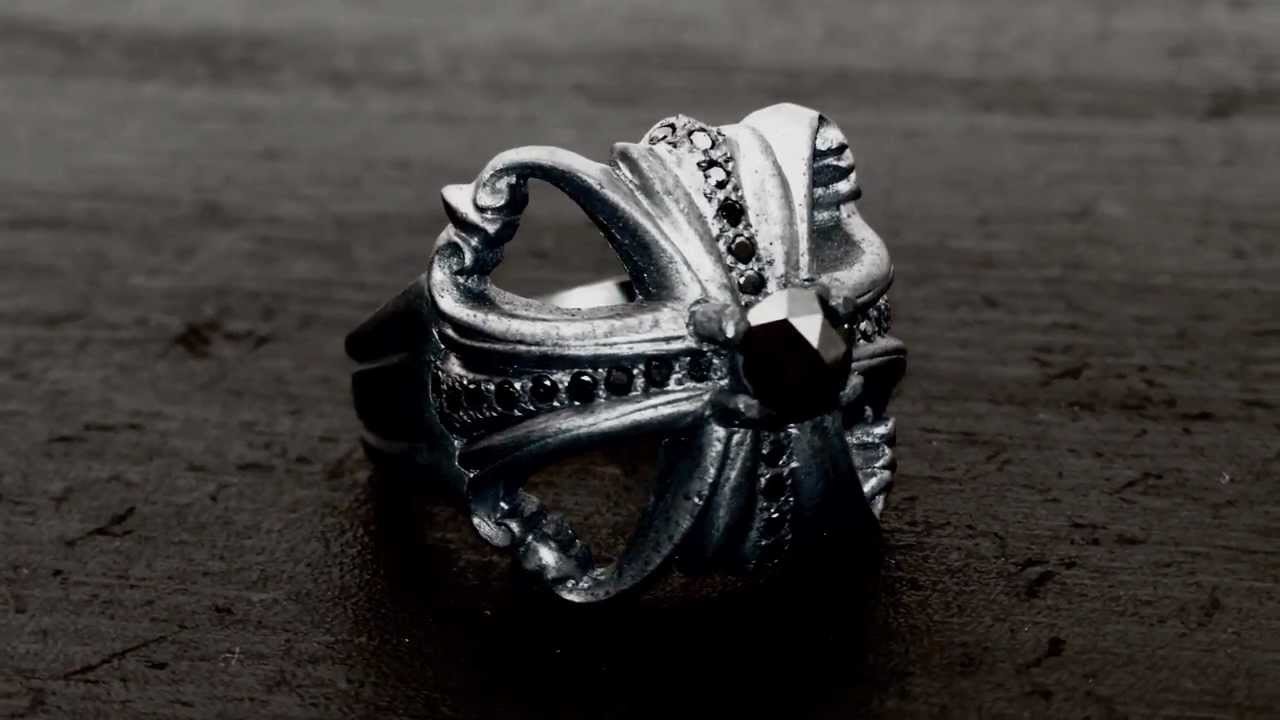 Morphine Ferry Ring Black Diamond Tips Rose Cut Black Diamond Center ...