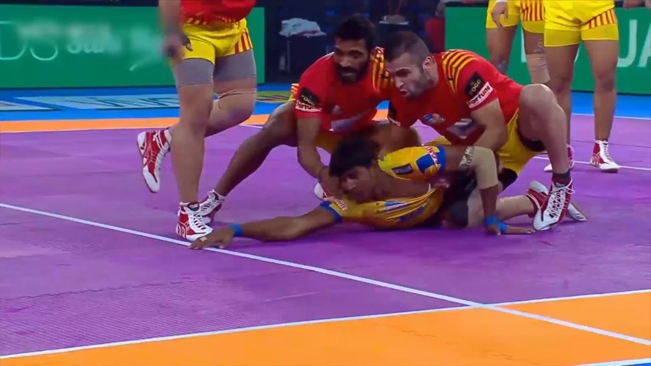 Tamil Thalaivas | Kabaddi | Prapanjan's Super Raid vs Gujarat - YouTube