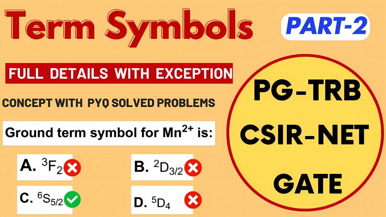 Term Symbols Trick - Part 2 | PG TRB Chemistry | Electronic ...