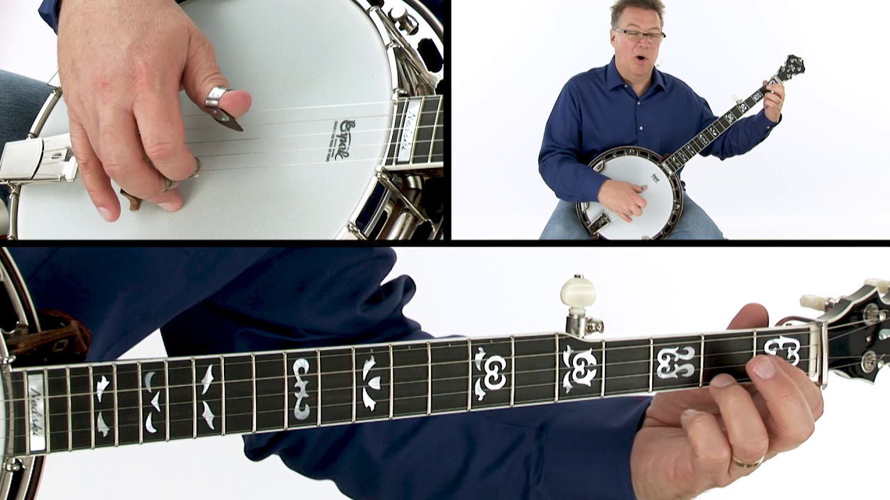Banjo Lesson - G, C & D Double Stops with Roll - Demonstration - Ned ...