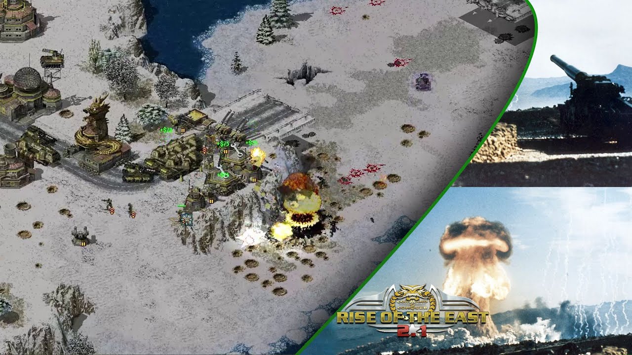 Red Alert 2 - Rise of the East Mod | Nuke cannon defenses! - YouTube
