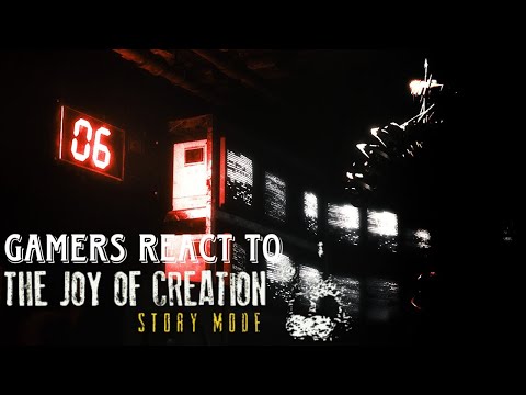Gamers react to their first basement jumpscare - (The Joy Of Creation: Story Mode)