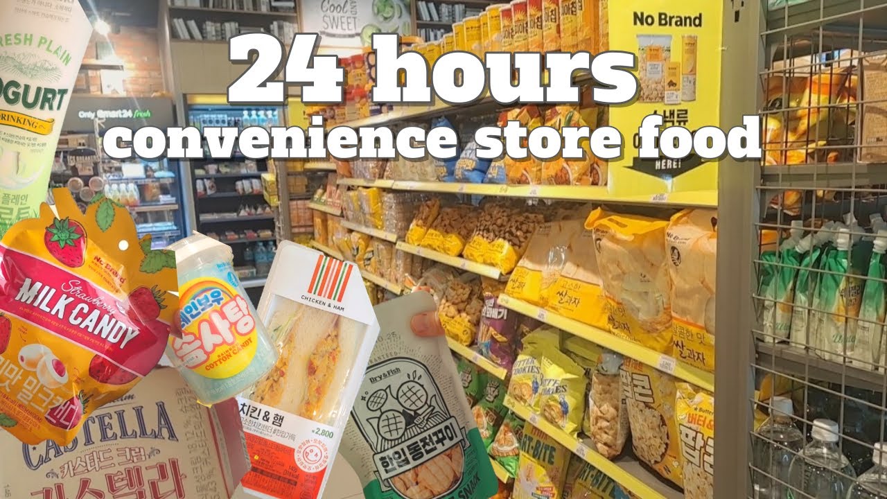 Eating Korean Convenience Store Food For 24 Hours🍜 - YouTube