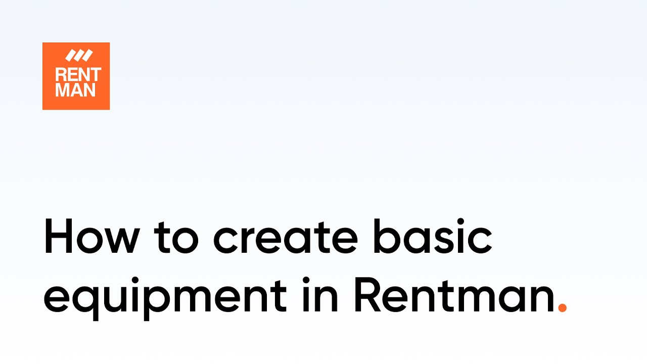 How to create basic equipment in Rentman - YouTube