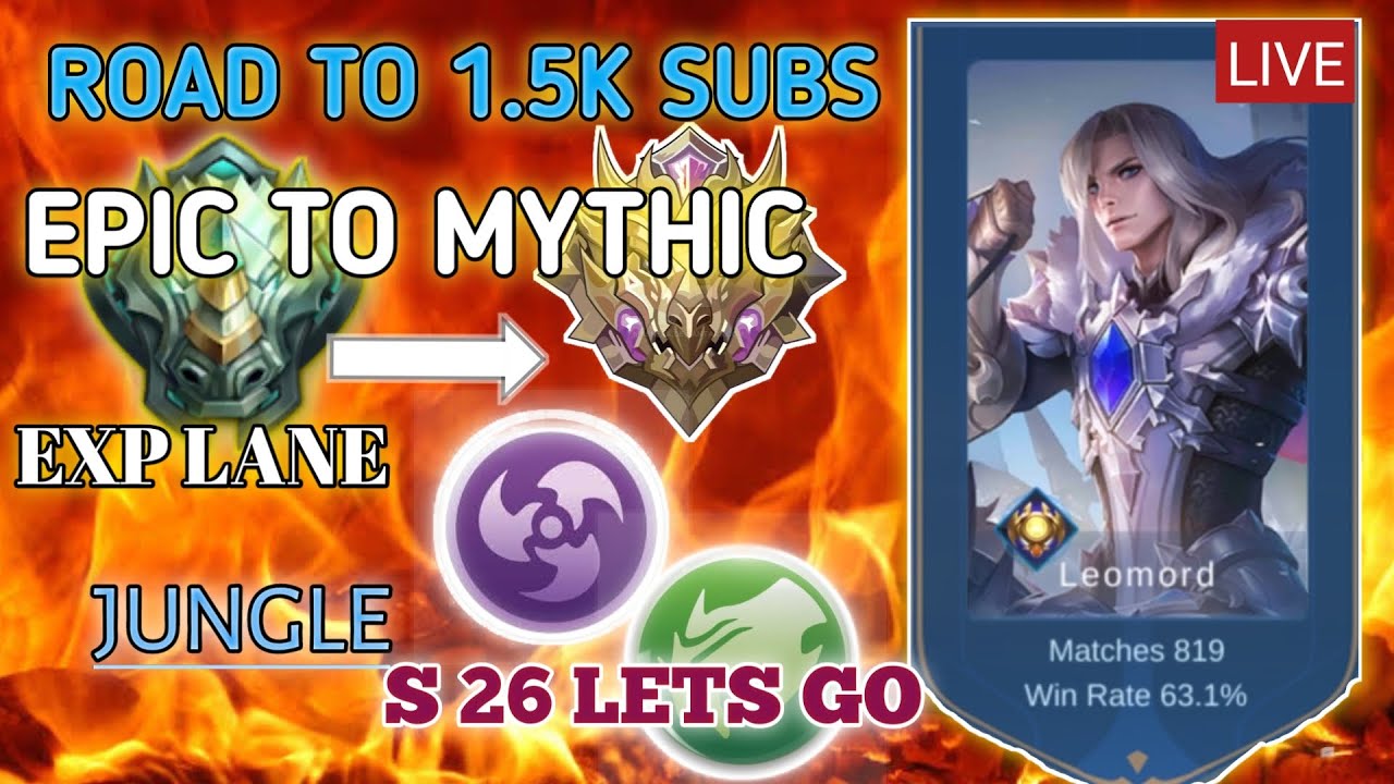 DAY 4 EPIC TO MYTHIC MLBB#leomord #mlbblive#longsgaming#alpha - YouTube