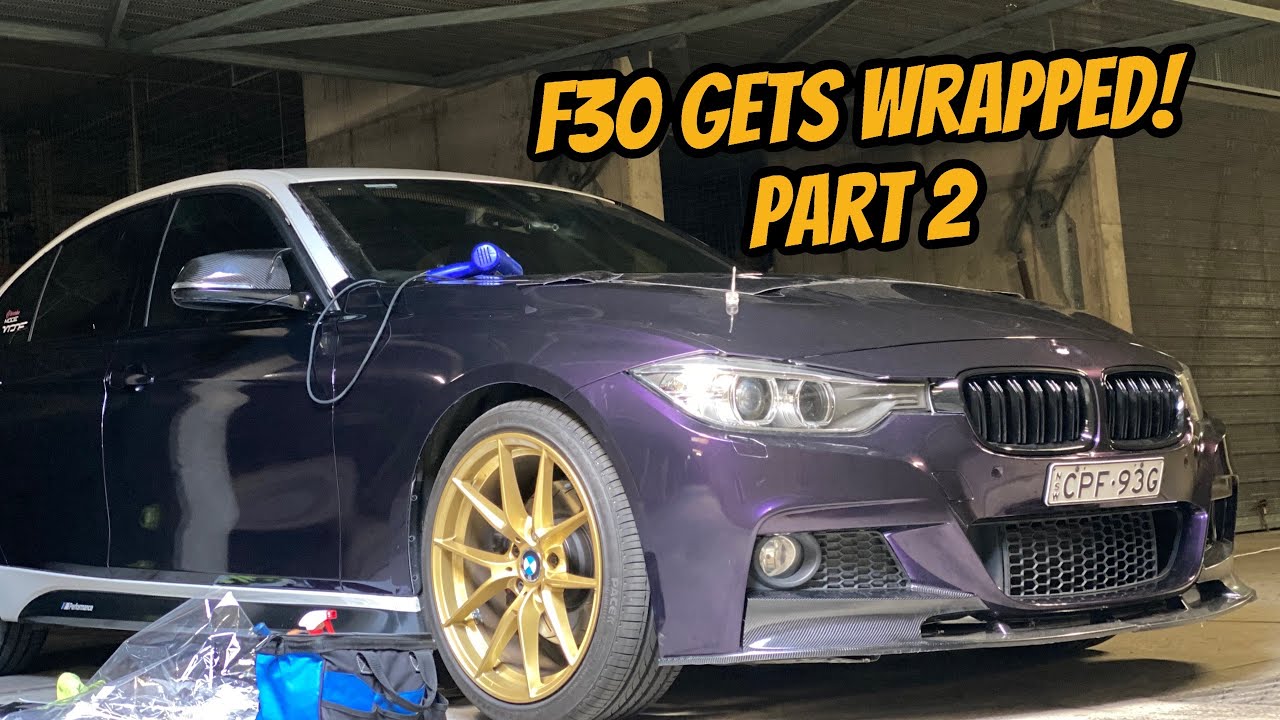 F30 gets wrapped in Midnight purple! Part 2 - YouTube