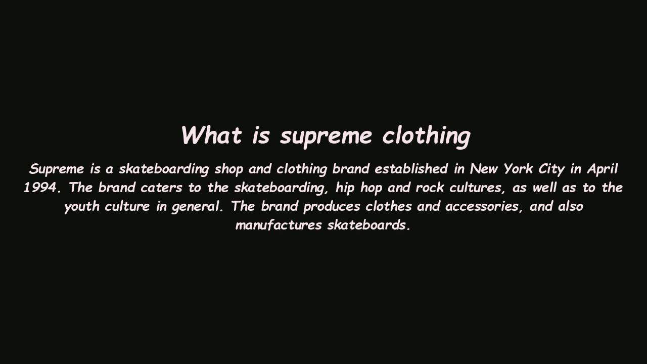 What is supreme clothing - YouTube