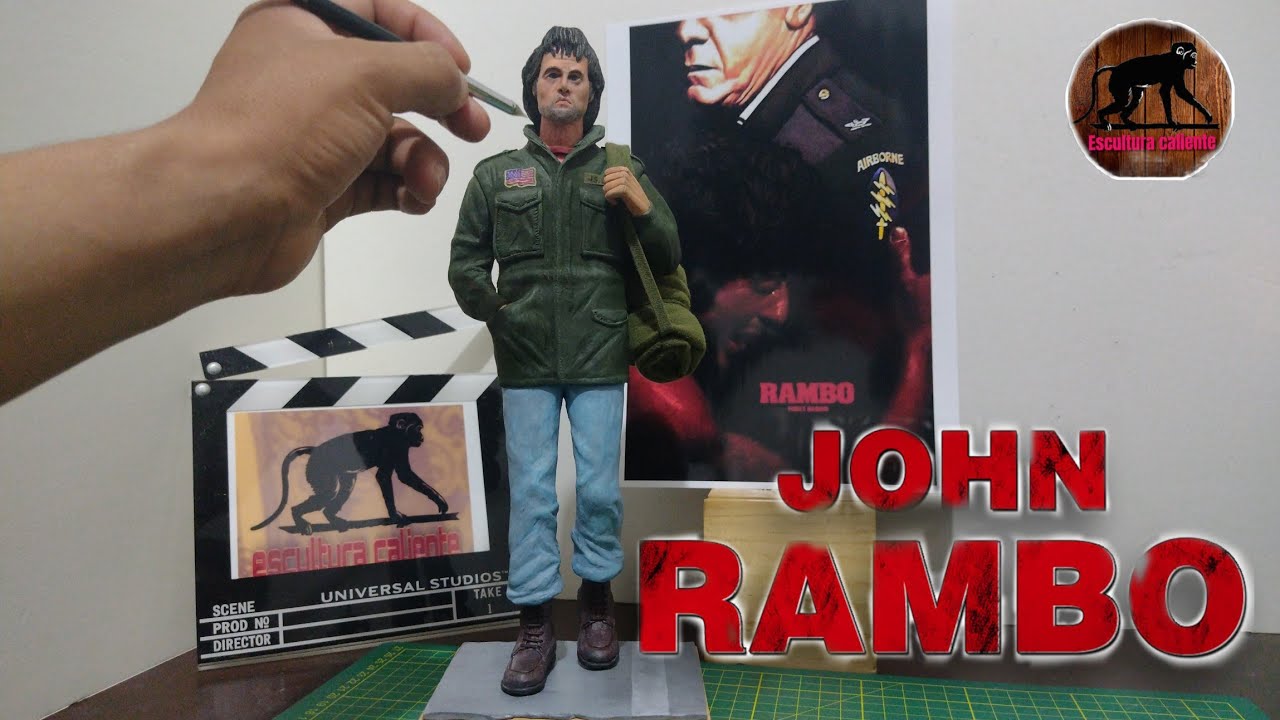 Cómo hacer a " RAMBO" -1982. escultura sculpting RAMBO clay.#sculpture ...