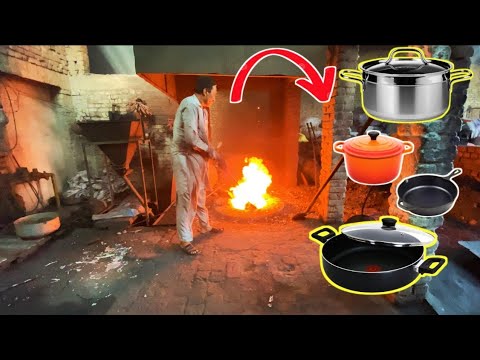 How to make non stick pots pan in factory | Amazing manufacturing ...