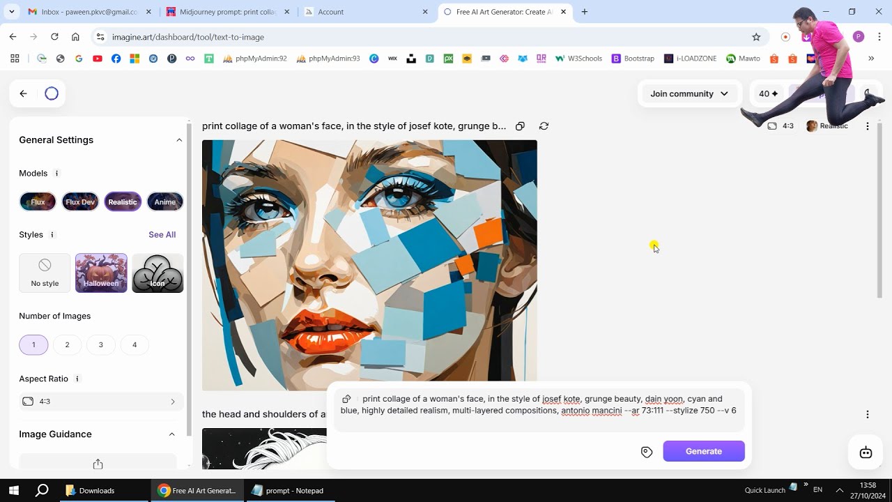 Use AI of Imagine.art to create my prompt to image and video. (Prompt ...
