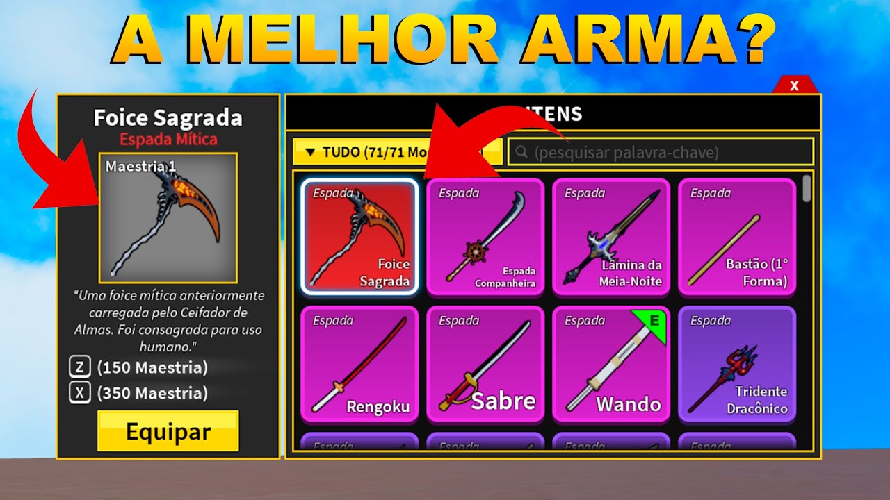 CONSEGUI PEGAR A FOICE MITICA NO BLOX FRUITS? ELA É A MELHOR ARMA ...