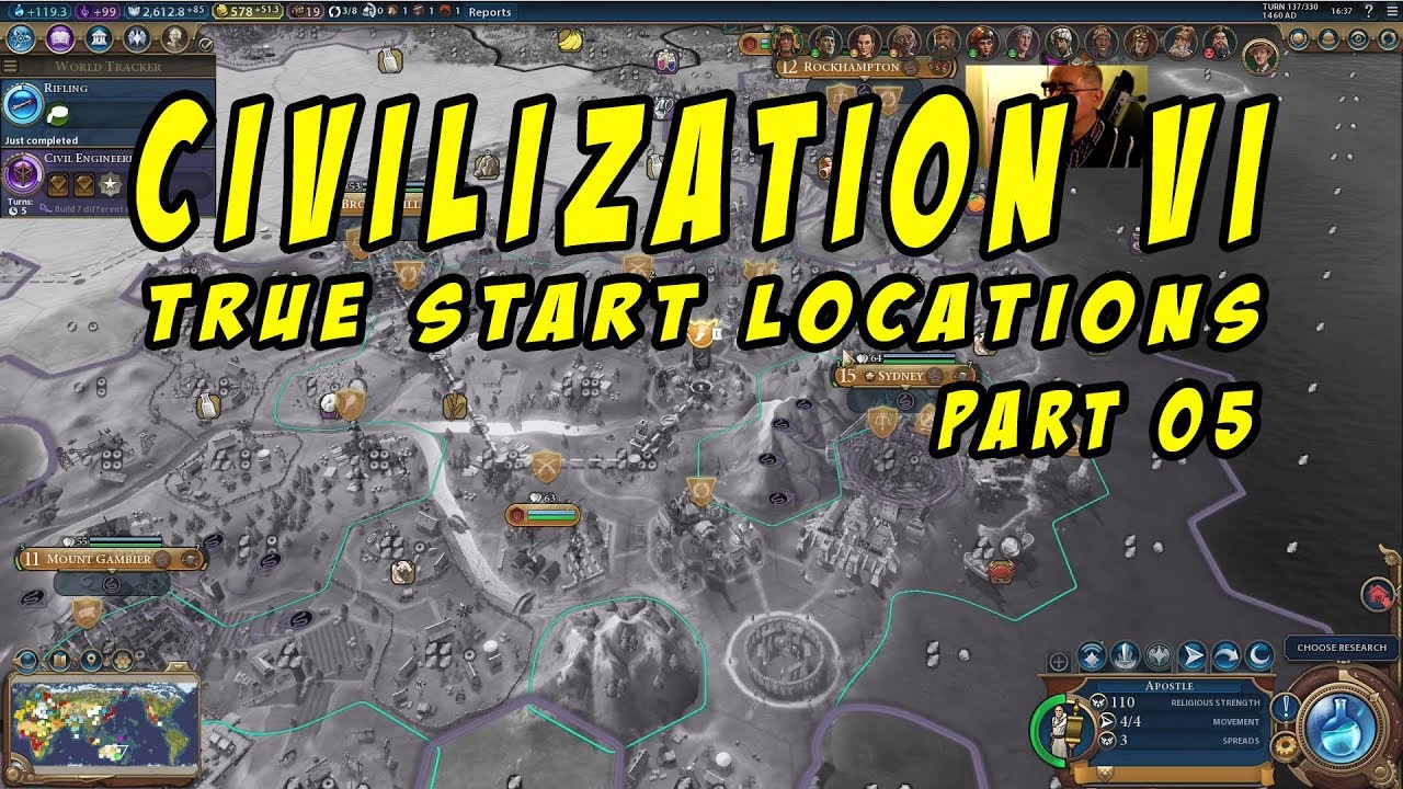 Civilization 6 True Start Locations Part 05 - YouTube